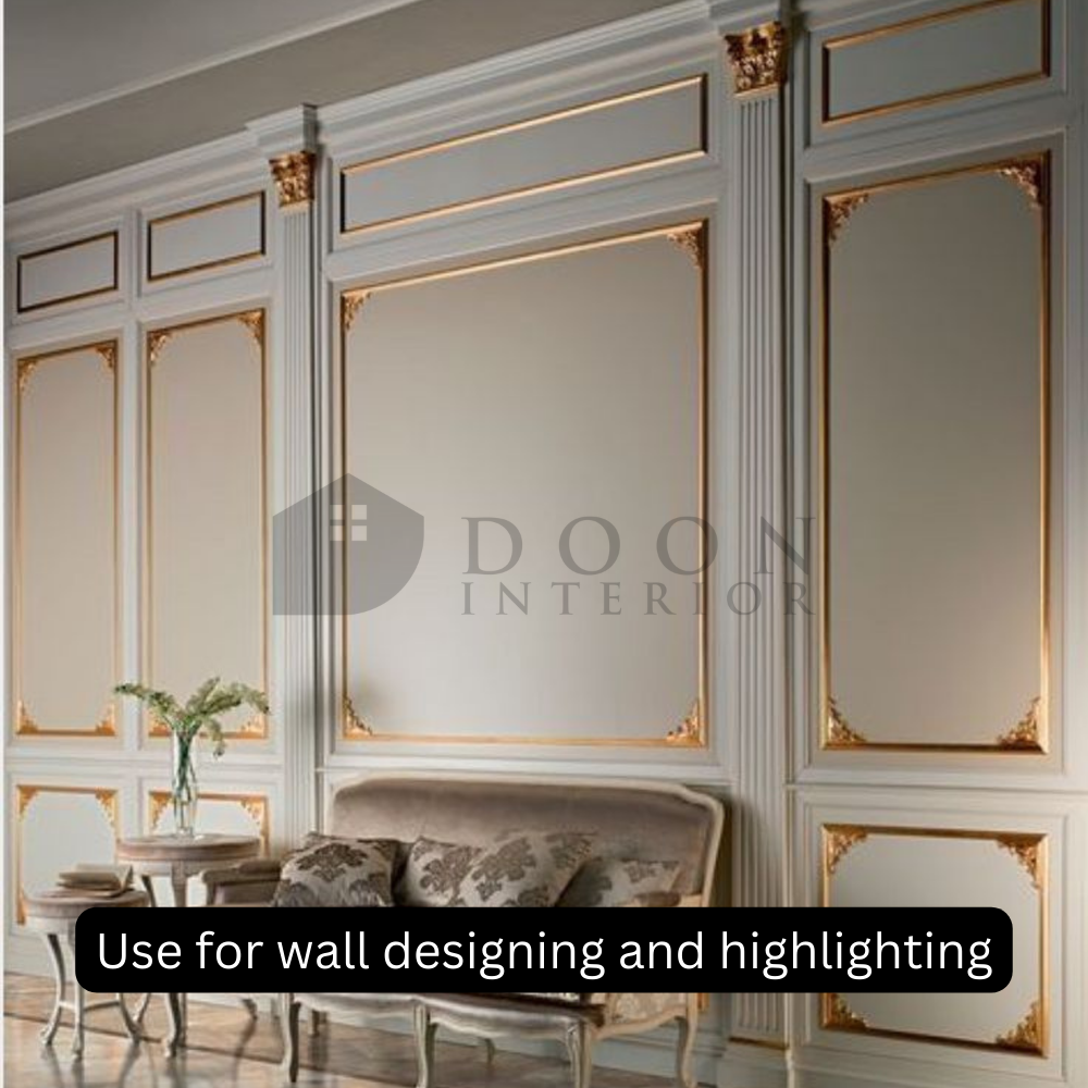 Gold French Moulding pattern 4 for wall | 8 Feet * 25mm – Doon Interior